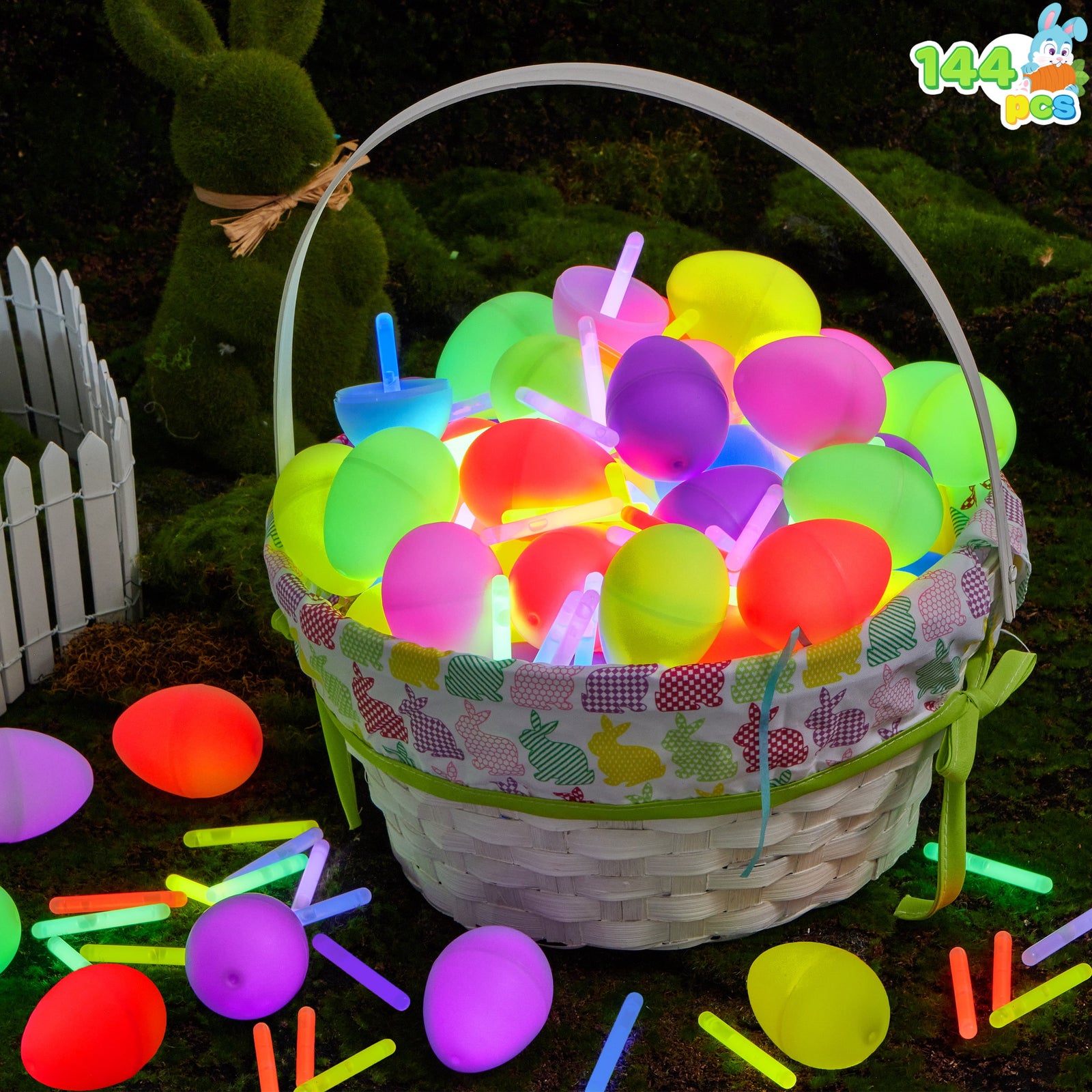 144 Pcs Easter Eggs Filled with Toys (72 Eggs & 72 Glow Sticks),Easter ...